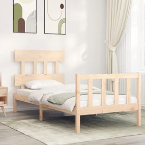 Rám postele s čelem 90 x 200 cm masivní dřevo,  3193321 HangarStore.cz