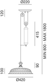 Il Fanale Rustikální závěsné svítidlo ANITA SALISCENDI