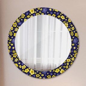 Kulaté dekorativní zrcadlo na zeď Sladké malé květy fi 70 cm