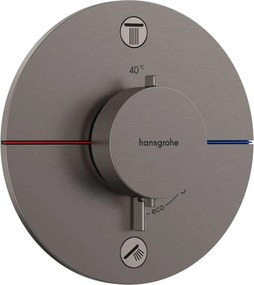 Hansgrohe ShowerSelect Comfort - Termostatická baterie pod omítku, pro 2 spotřebiče, kartáčovaný černý chrom 15556340