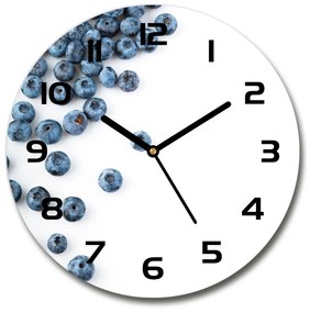 Wallmuralia Skleněné nástěnné hodiny kulaté Borůvky fi 30 cm