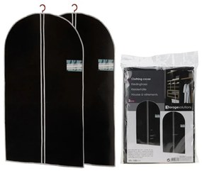 Sada 2 obalů na oblečení 60x150 cm černý