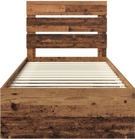 Rám postele s čelo Staré dřevo 75 x 190 cm Masivní borové dřevo 3411806