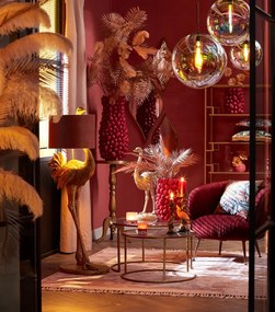 Bronzová antik stojací lampa pštros Ostrich bronze - 62*50*146 cm / E27