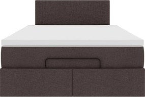 Osmanský rám postele s matrací tmavě hnědá 120x190cm textil 3311362