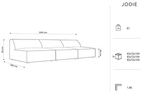 Krémová pohovka z textilie bouclé 240 cm Jodie – Micadoni Home