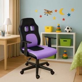 Kinder kancelářská židle Fun – černá/fialová