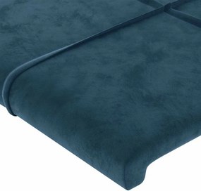 Čelo postele tmavě modré 90x5x118/128 cm sametové 3116372