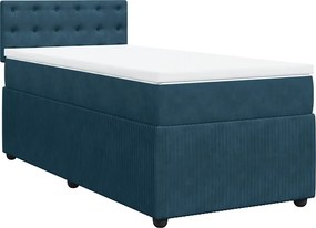 Box spring postel s matrací modrá 100 x 200 cm samet 3289978