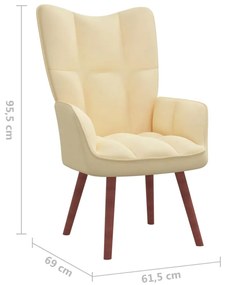 Relaxační židle Bliss - samet | krémově bílá
