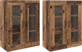 Nástěnné skříňky 2 ks Staré dřevo 69,5 x 34 x 90 cm 3394536