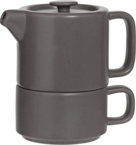 Konvice čajová s šálkem NATURAL, 400 ml, barva šedá
