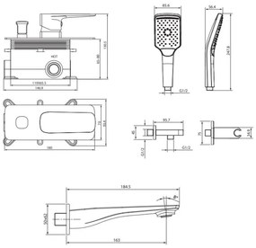 Cersanit S952-039 - Vanová sada s podomítkovou baterií LARGA lesklý chrom