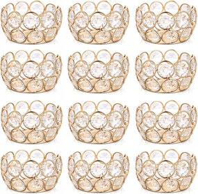Křišťálové Svíčky Na Čajovou Svíčku zlaté 12 ks na dekorační ohřívače