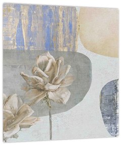 Obraz - Malba s květy a texturami (30x30 cm)