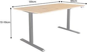 Výškově nastavitelný psací stůl Jayden 120 cm přírodní dub