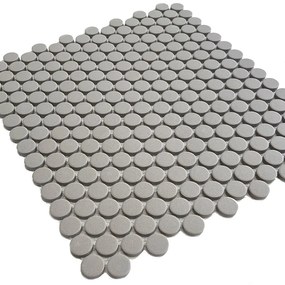 FIN Keramická mozaika šedá Mozaika KOLEČKA Grey prům. 1,9 (31,5x29,4) cm - LOP2029
