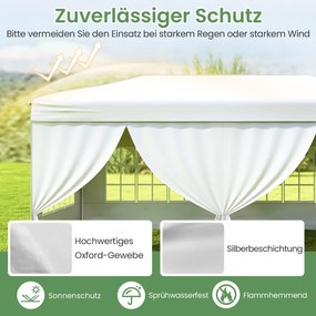 Costway Pavilon výsuvný skládací pavilon s kovovým rámem 6 boční stěny a 6 pytle