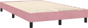 Box spring postel s matrací a LED růžová 120x220 cm samet 3317120