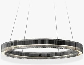 Darla – kulatá moderní lustrová lampa nad stůl 60 cm, černá