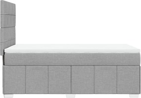 Box spring postel s matrací světle šedá 80 x 200 cm textil 3293795