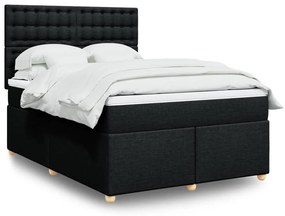 Box spring postel s matrací černá 160x200 cm textil 3293647