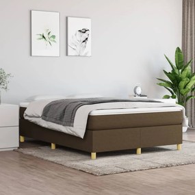 Box spring postel s matrací tmavě hnědá 140x200 cm textil - Default Title