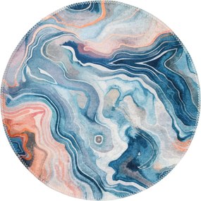Modrý/růžový pratelný kulatý koberec ø 120 cm Colors of Joy – Vitaus
