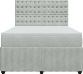 Box spring postel s matrací světle šedá 140x200 cm samet 3294670
