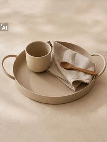 Sinsay - Kovový dekorační tác s uchy - krémová