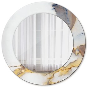 Kulaté dekorativní zrcadlo Bílý mramor fi 50 cm