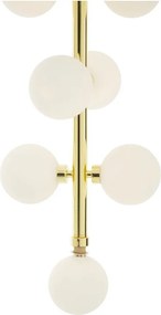 Bílé/ve zlaté barvě kovové závěsné svítidlo se skleněným stínidlem ø 27 cm Trieste – Premier Housewares