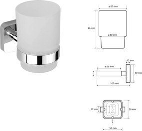 Sapho Sapho, INSIA sklenka, mléčné sklo, chrom, IS004
