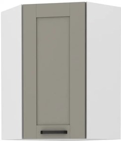 Kuchyňská skříňka LUNA 60x60 GN-90 1F (45°) korpus: bílá, barva dvířek: světle šedá CLAY