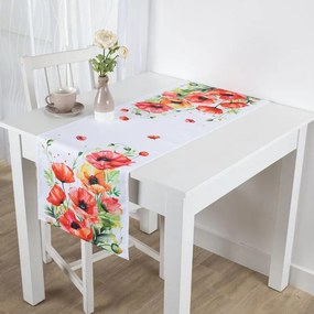 Běhoun s potiskem ČERVENÉ VLČÍ MÁKY 40 x 110 cm