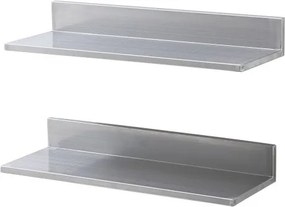 21,8 × 61 cm police z nerezové oceli, nástěnná plovoucí police s backsplash