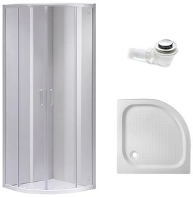 BPS-koupelny Čtvrtkruhový sprchový kout HYD-RK94A 80x80 cm bílá/transparent + vanička HYD-RSV-SXL01A bílá