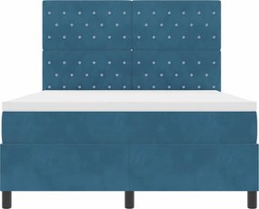 Postel s boxspringem s matrací Tmavě modrá 140 x 200 cm samet 3339774