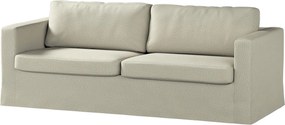 Potah na pohovku IKEA Karlstad 3-místná, nerozkládací, dlouhý barva béžová látka pletený vzor