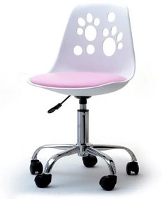 MPT Dětská otočná židle Foot - bílo růžová