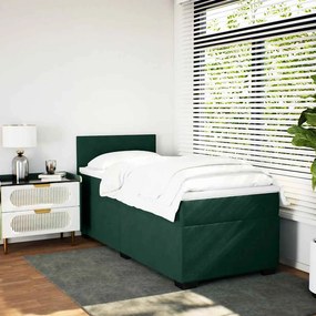 Box spring postel s matrací tmavě zelená 90x190 cm samet 3288483