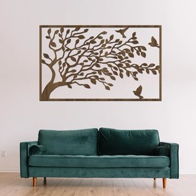 dřevo života Dřevěný strom na zeď VÍTR Rozměry (cm): 67x40, Barevný vzor: Bílá