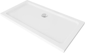 Obdélníková sprchová vanička MEXEN SLIM bílá, 120 x 70 cm + sifon