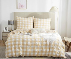Spod Igły i Nitki Ložní prádlo z mikrovlákna 160x200 Creasy cream check crease I24