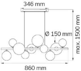 Wofi 6014.10.24.9000 - LED Lustr na lanku VILLA 10xG9/3W/230V černá/chrom