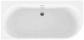 Polimat Akrylátová volně stojící vana ke stěně Sola 160x75 P/L Barva: Bílá/černá mat, Rozměry (cm): 160x75, Orientace: Pravá