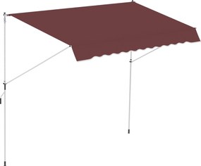 Outsunny Ručně Odtahovatelná Markýza 3L x 1,5W m Telescopická Markýza bez Vrtání Nastavitelný Úhel a Výška Rychlá Instalace Kovový Hliník Polyester Pr
