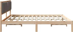 Rám postele s čelo Taupe 200 x 200 cm Masivní borové dřevo 3394241
