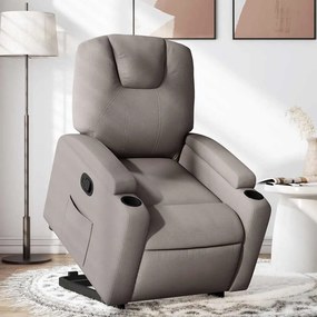 Zvedací polohovací křeslo taupe textil 3204376