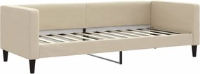 Válenda s přistýlkou a zásuvkami krémová 80 x 200 cm textil 3196631